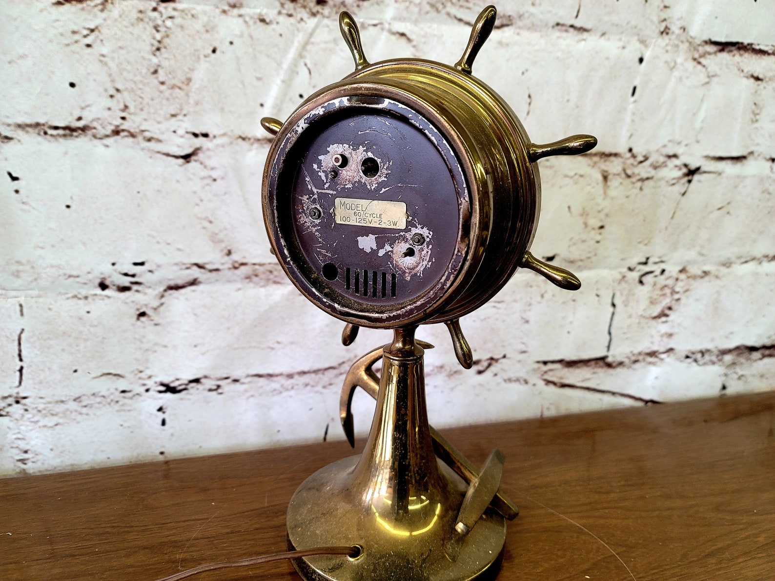 Vintage Brass Mantle Clock Nautical Anchor Wheel Ingraham | Etsy
