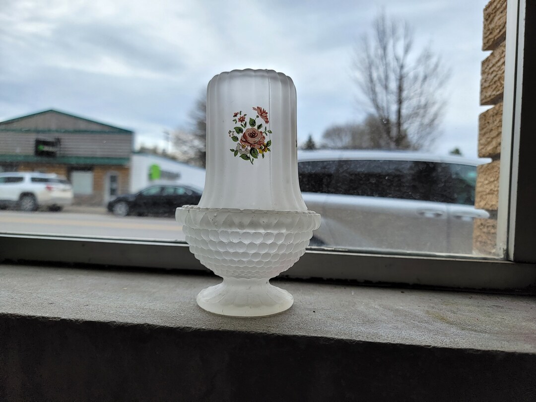 Vintage Fairy Lamp Clear Satin With Roses Westmoreland Glass - Etsy