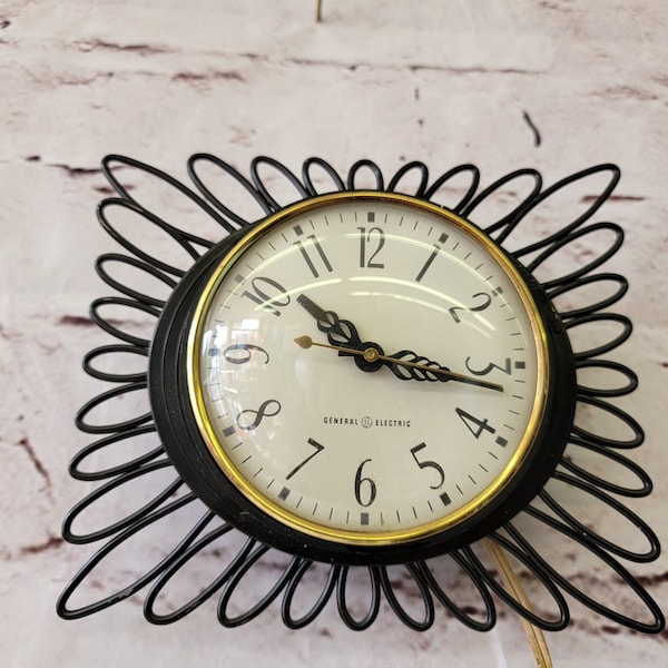 Metal Sunburst Wall Clock - Etsy