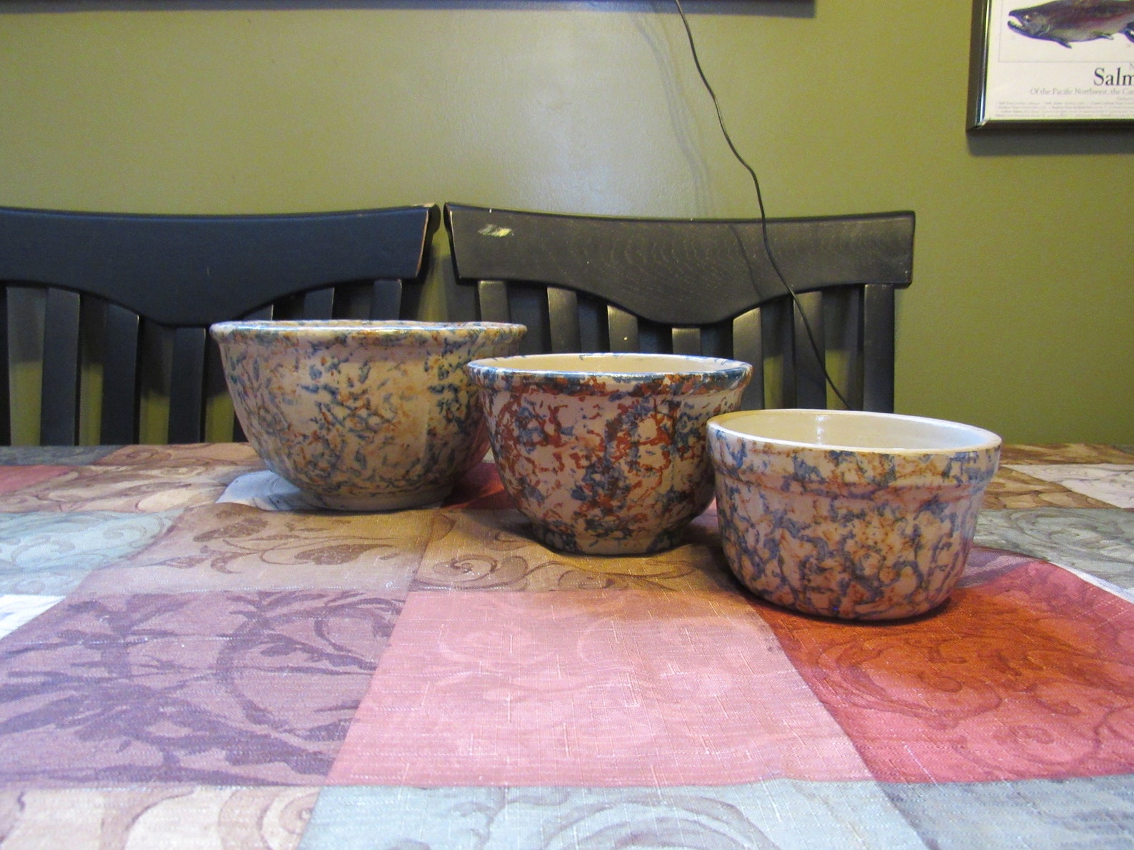 Red Wing Nesting Bowls Spongeware Stoneware SOLD Seperate - Etsy