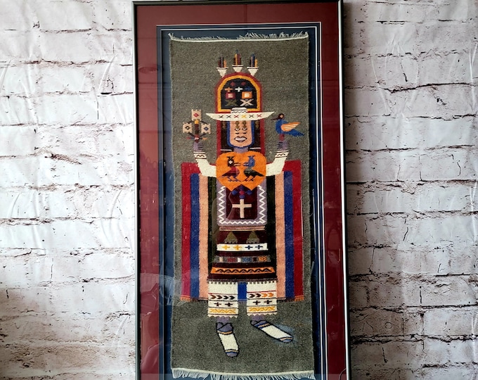 Vintage Ecuador Inca Dance Warrior Wall Hanging Jose Cotacachi Weaving ...