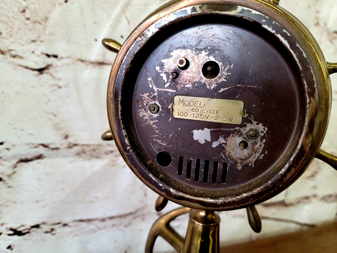 Vintage Brass Mantle Clock Nautical Anchor Wheel Ingraham - Etsy