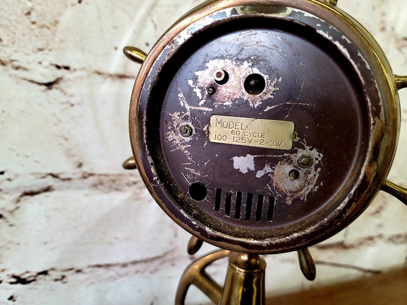 Vintage Brass Mantle Clock Nautical Anchor Wheel Ingraham Electric - Etsy