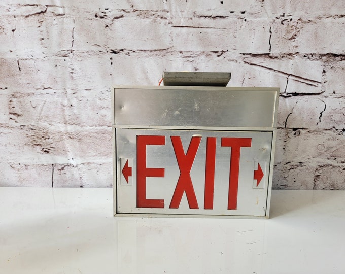 Vintage Exit Sign Double Face, Red, Aluminum, Universal Field ...