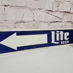 Vintage Metal Miller Lite Beer Sign With Arrow - Etsy