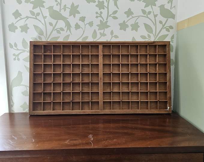 Printers Tray Vintage Printing Typeset Drawer Shadow Box Crate Wooden ...