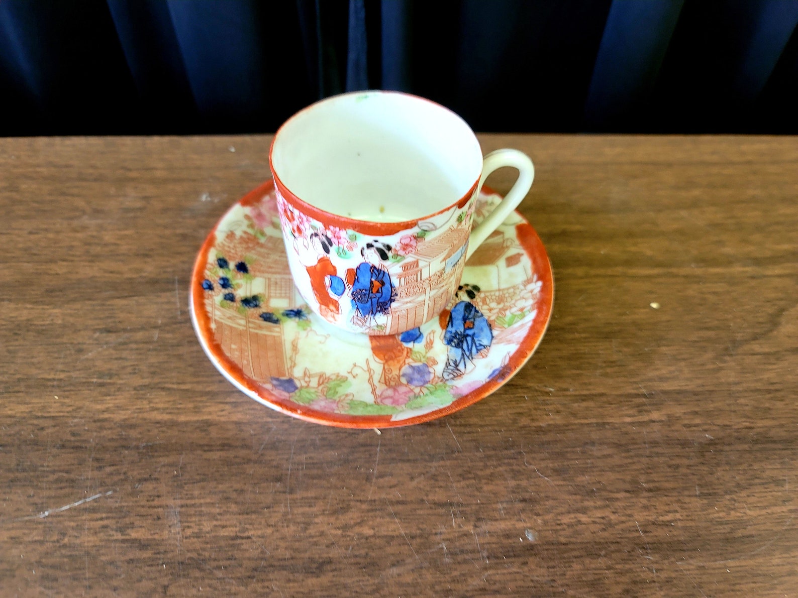Vintage Japanese Geisha Tea Set Porcelain Hand Painted Teacup | Etsy