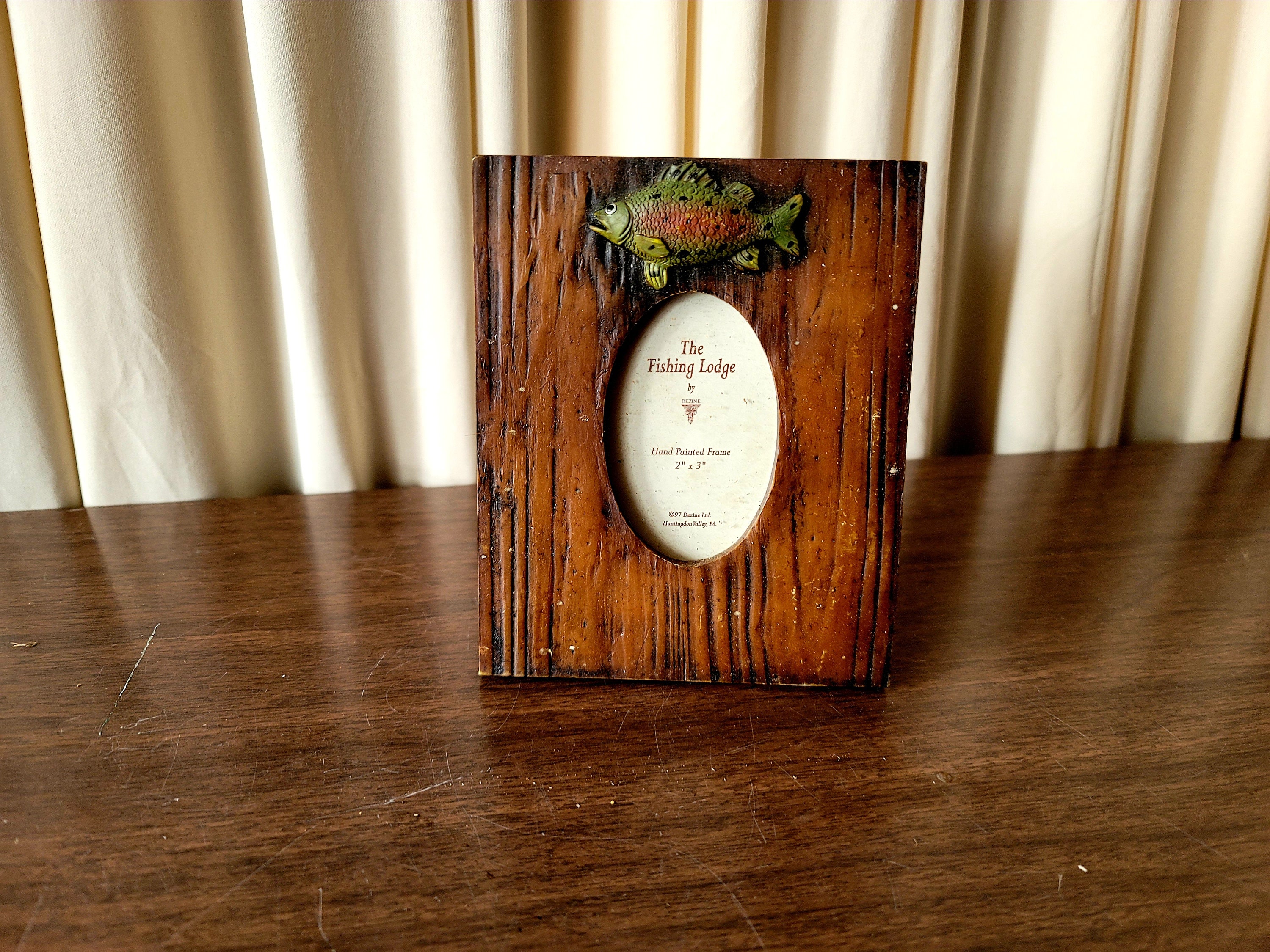 Handpainted Fishing Photo Picture Frame Wood Look Frame With - Etsy