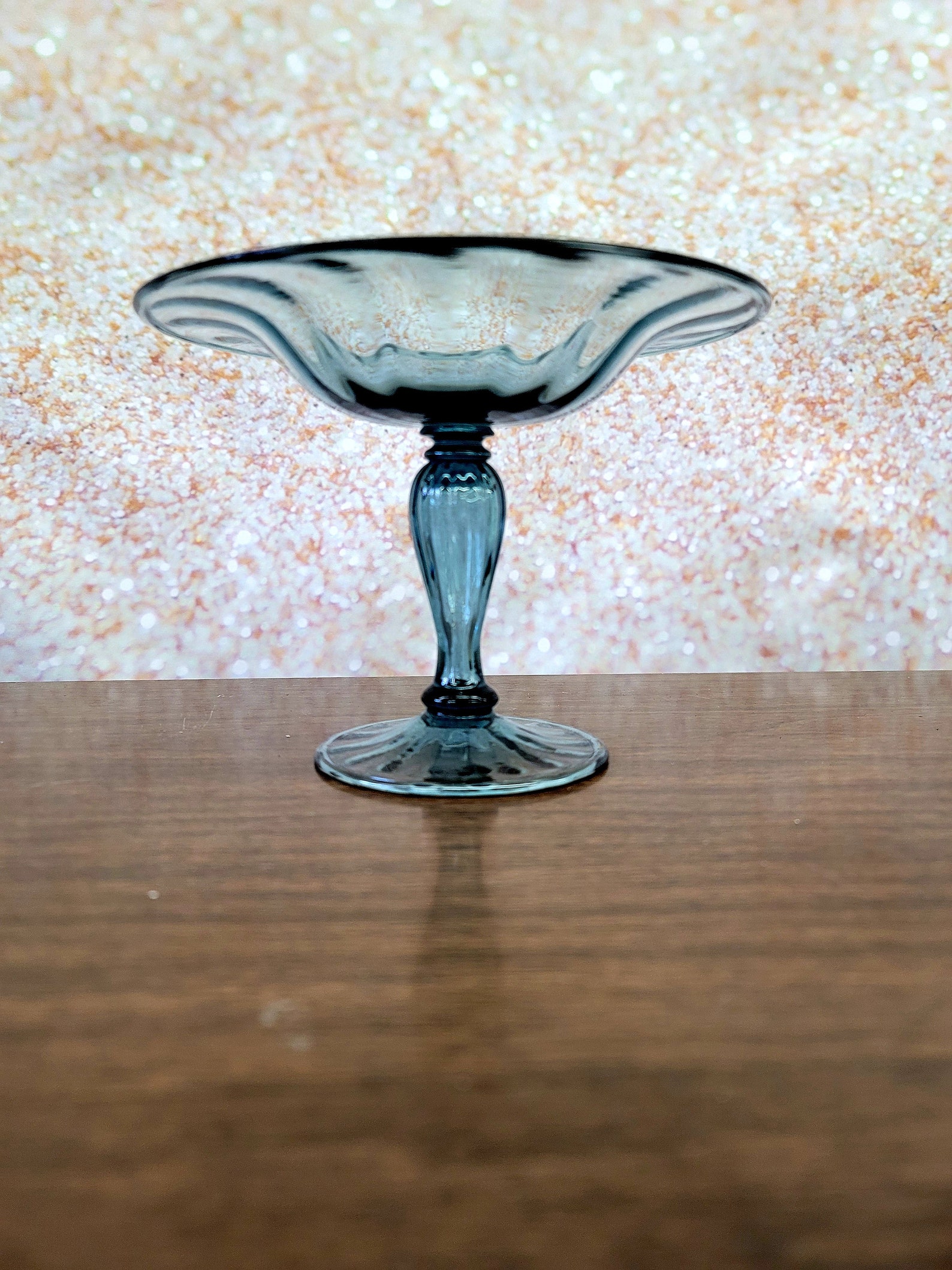 Steuben Glass Comport Compote Dish Blue Optic Ribbed Crystal | Etsy