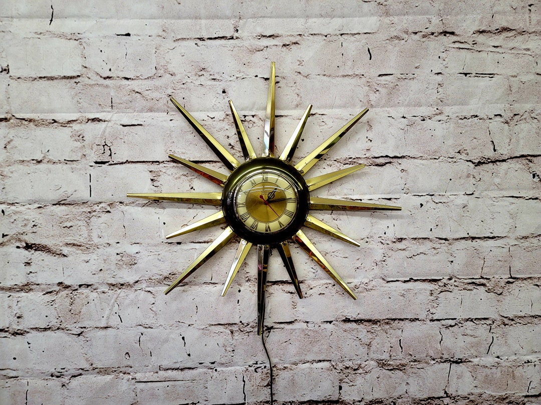 Vintage United Starburst Clock MCM Mid Century Decor Atomic - Etsy