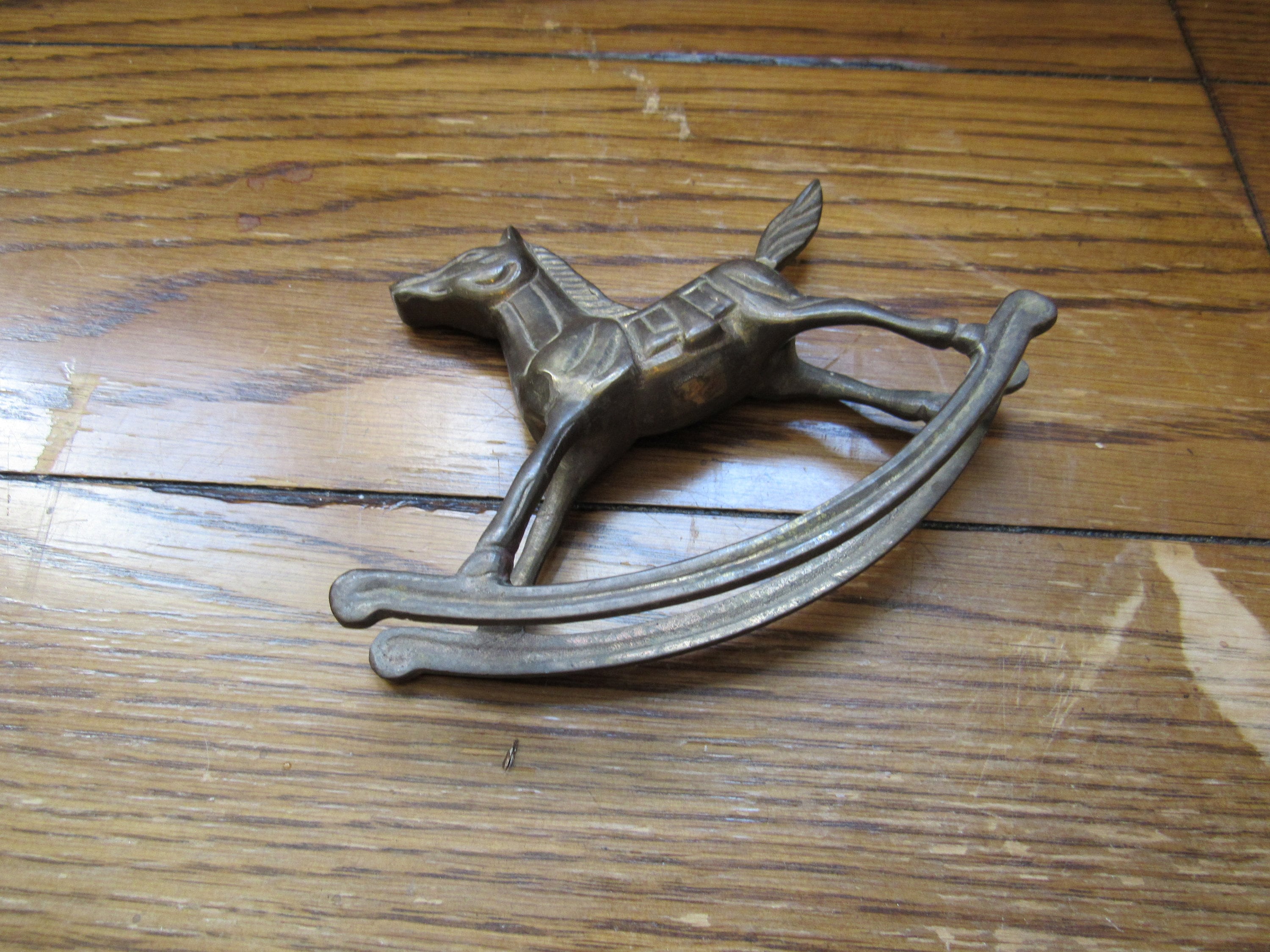 Vintage Brass Rocking Horse Solid Brass Horse Figurine - Etsy