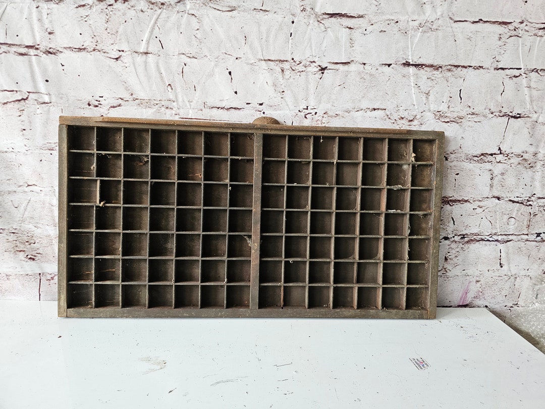 Printers Tray Vintage Printing Typeset Drawer Shadow Box Crate Wooden ...