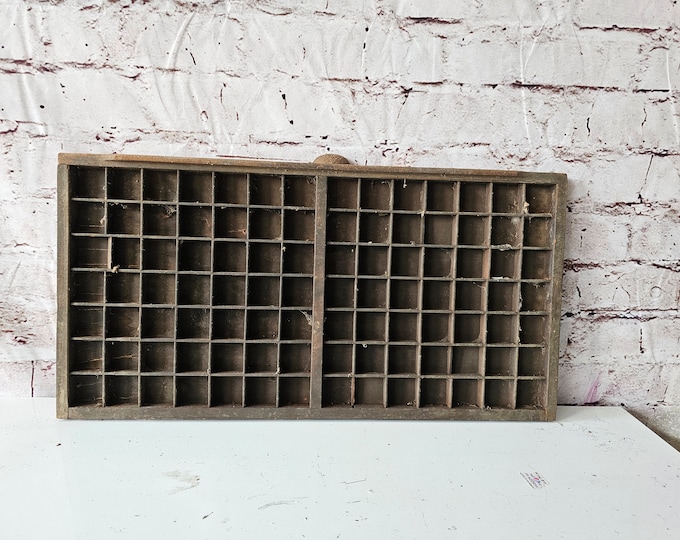 Printers Tray Vintage Printing Typeset Drawer Shadow Box Crate Wooden ...