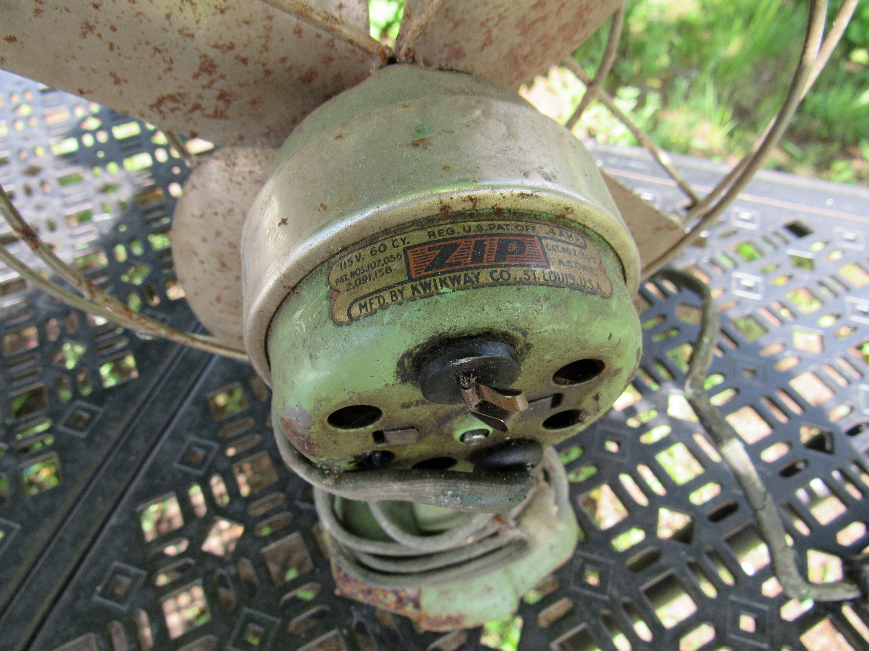 Vintage 1940's Art Deco Fan, ZIP, Manufactured by Kwikaray Co. St Louis ...