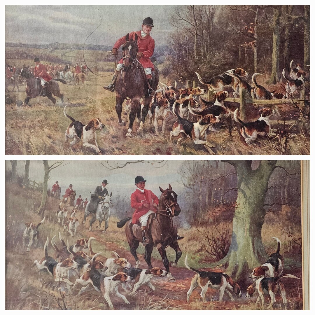 Vintage Framed Art Print "fall Fox Hunters" & "master of the Hounds ...
