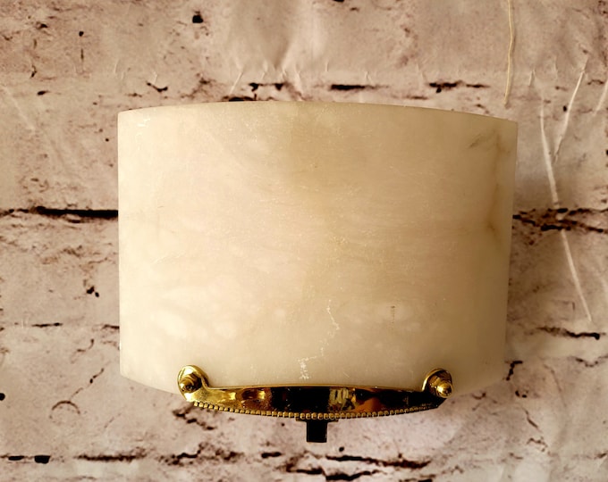 Vintage Louis Baldinger and Son Inc Wall Sconce Metal Faux Alabaster ...