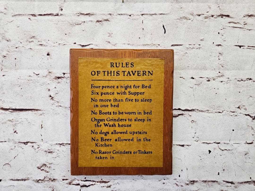 Vintage Rules of This Tavern Wood Sign Plaque Wall Hanging - Etsy