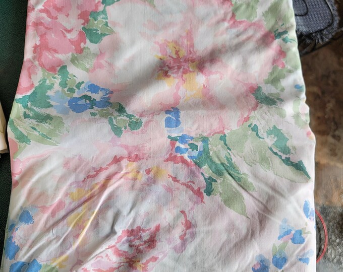 Vintage Bed Linens, Queen Flat Sheet, Floral, Very Retro Pattern - Etsy