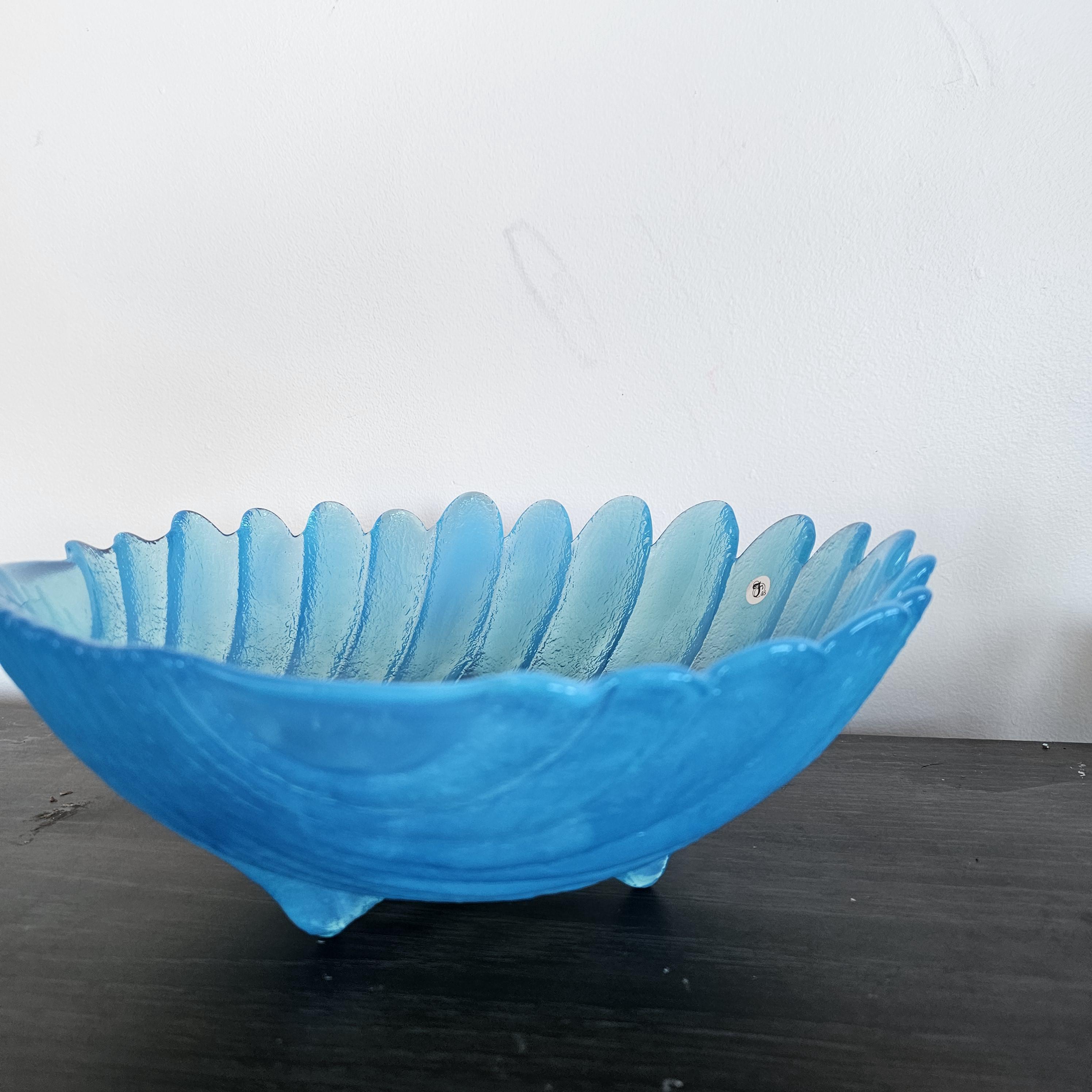 Vintage Large Fenton Shell Glass Serving Bowl 12”x 12” Amazing Piece - Etsy