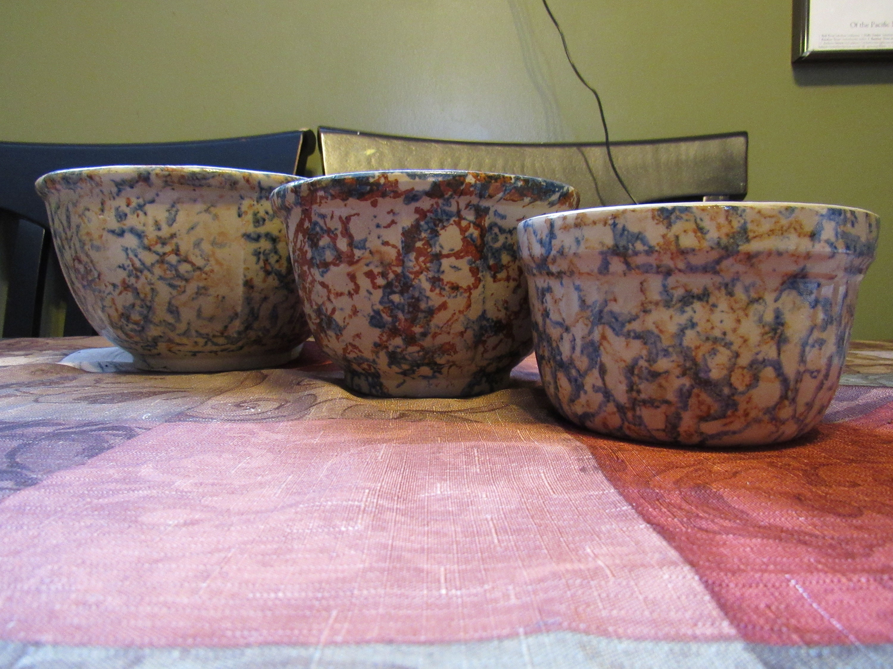 Red Wing Nesting Bowls Spongeware Stoneware SOLD Seperate | Etsy