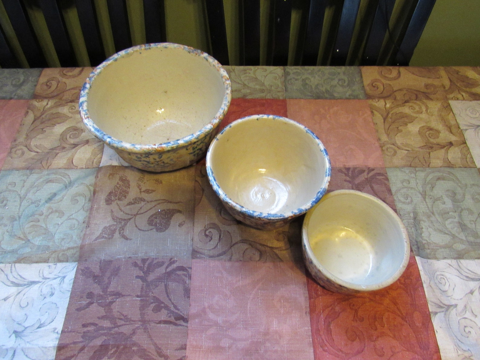 Red Wing Nesting Bowls Spongeware Stoneware SOLD Seperate | Etsy