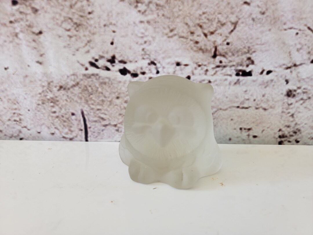 Vintage Mid Century Modern GOEBEL Glass OWL Figurine Paperweight German ...