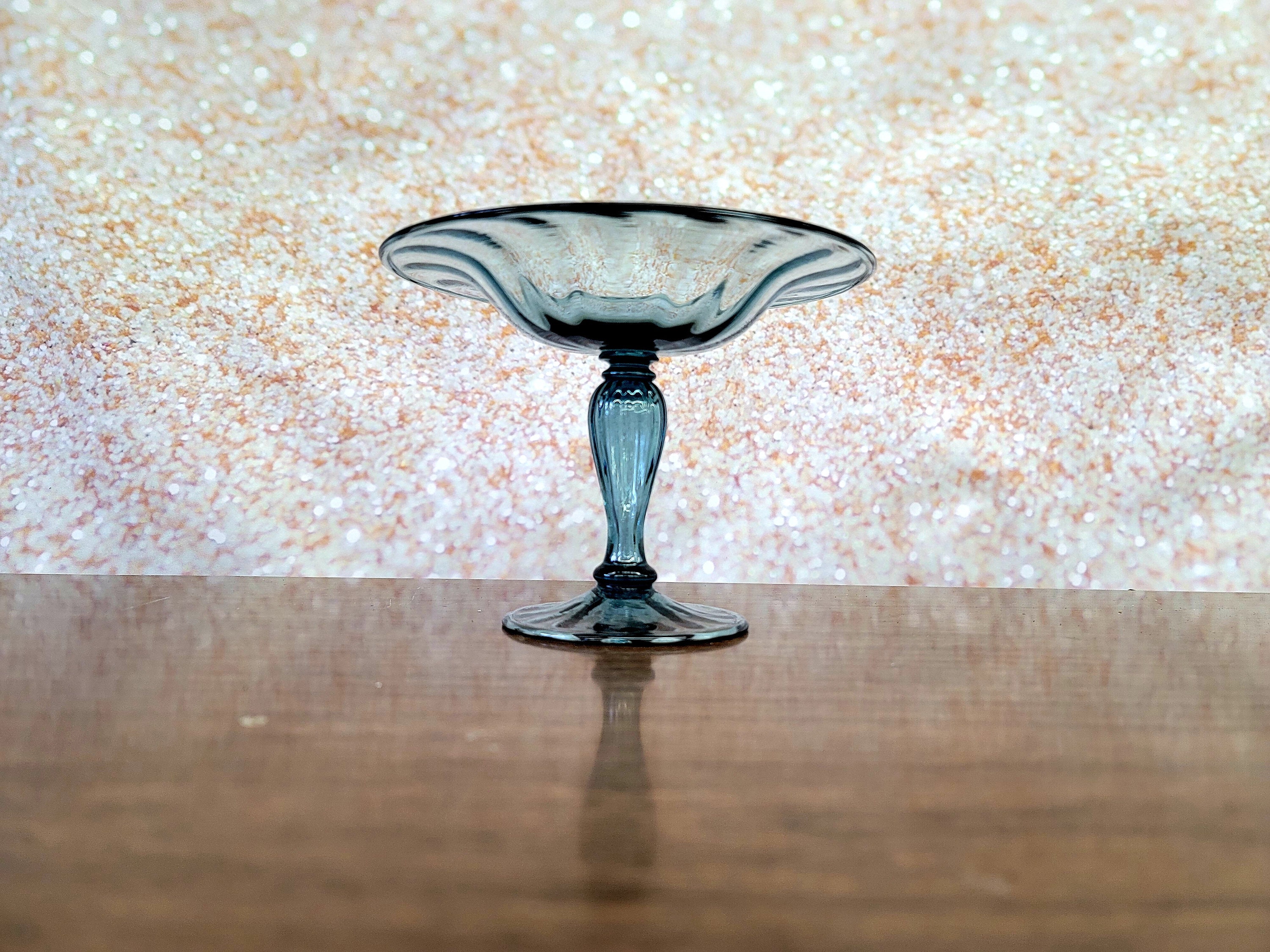 Steuben Glass Comport Compote Dish Blue Optic Ribbed Crystal - Etsy