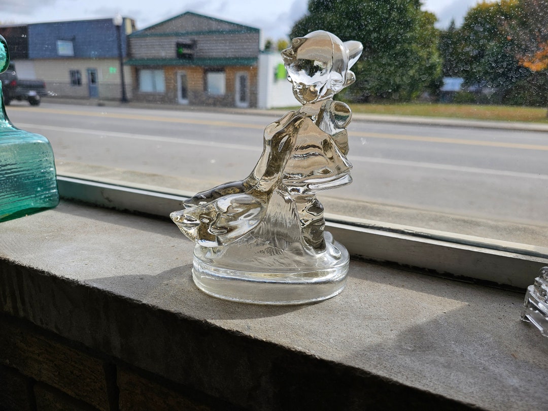 Vintage L.E. Smith Clear Glass Girl With Geese Figurine Sculpture – 7. ...
