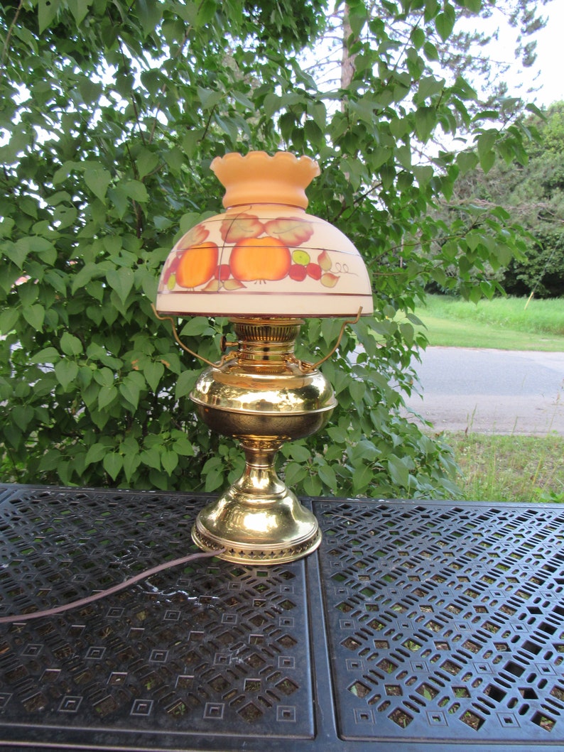 Antique Brass Rayo Oil Lamp Electrified - Etsy