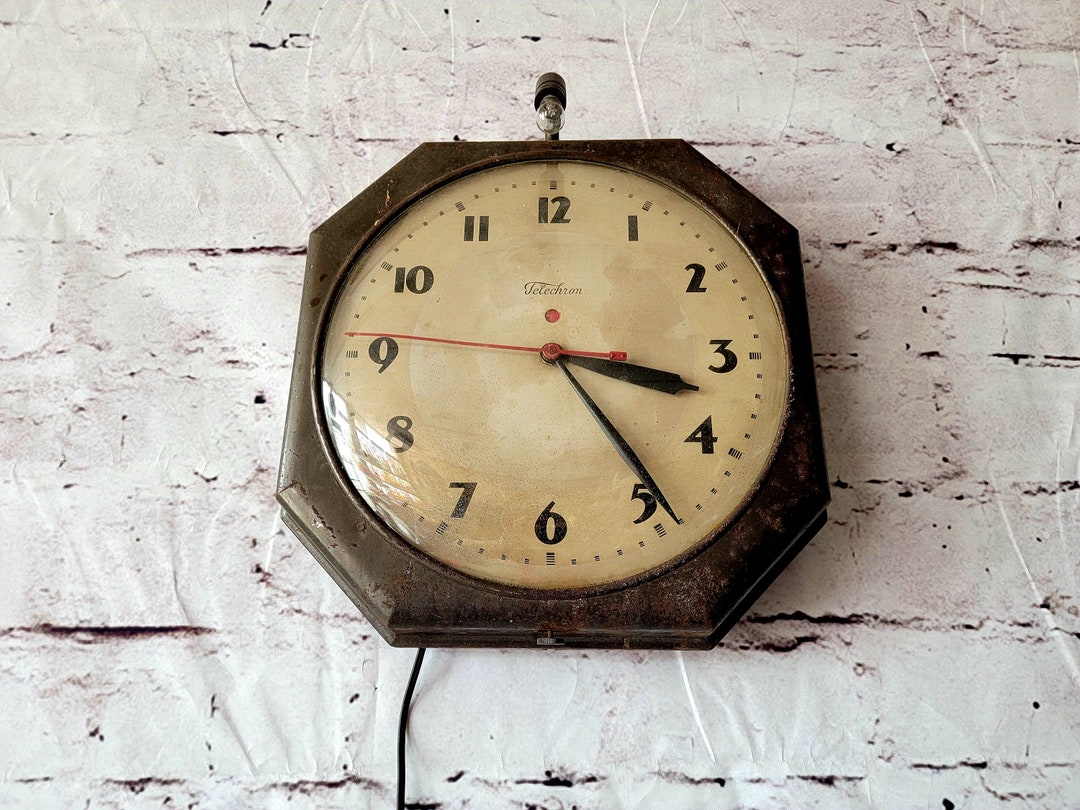 Rare Vintage Telechron Lighted Wall Clock Octagon Clock Art Deco - Etsy