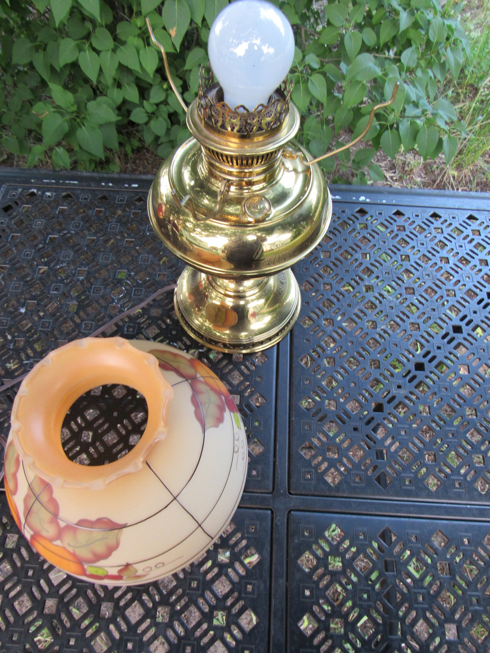 Antique Brass Rayo Oil Lamp Electrified - Etsy