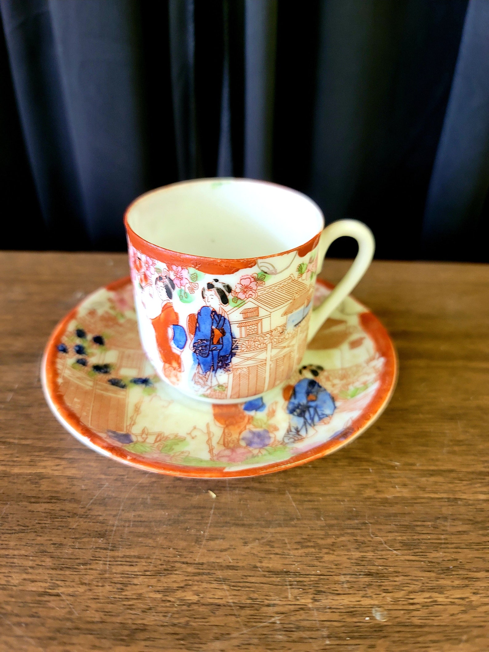 Vintage Japanese Geisha Tea Set Porcelain Hand Painted Teacup | Etsy