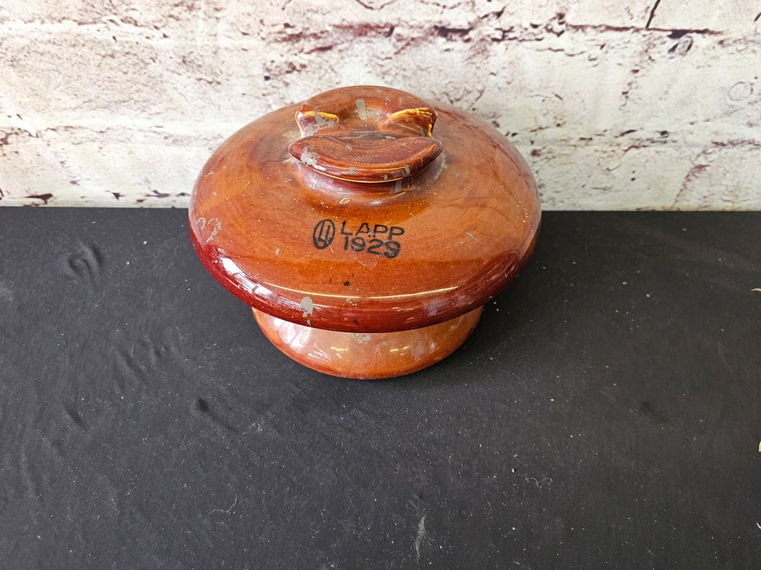 Antique Brown Locke Jumbo Porcelain Insulator Huge Mushroom 1920's Era ...
