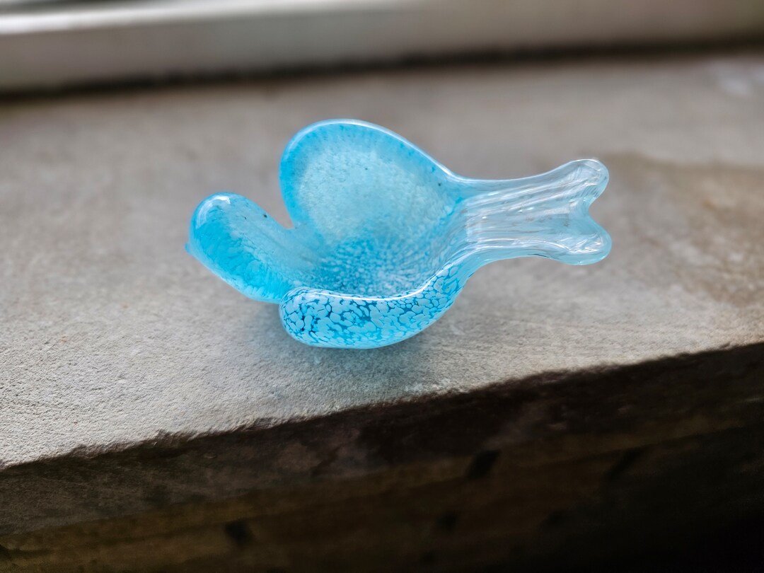 Vintage Glass Bird Salt Cellar, Blue - Etsy