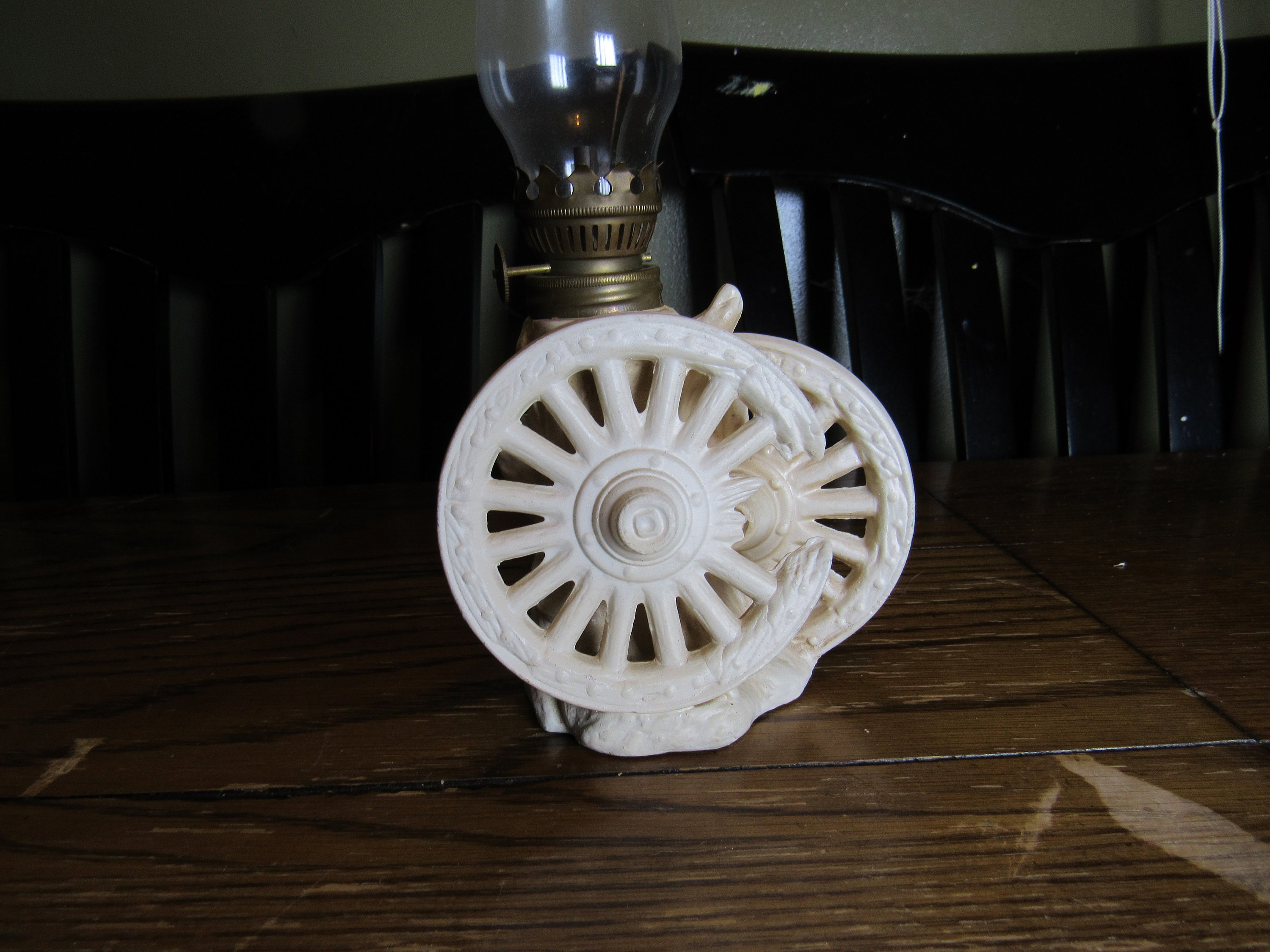 Vintage Miniature Wagon Wheel Oil Lamp Signed 1960's - Etsy