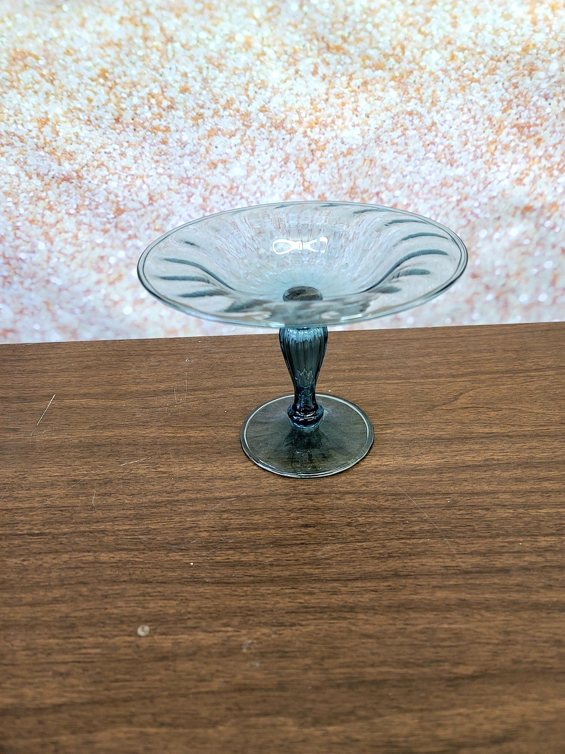 Steuben Glass Comport Compote Dish Blue Optic Ribbed Crystal - Etsy