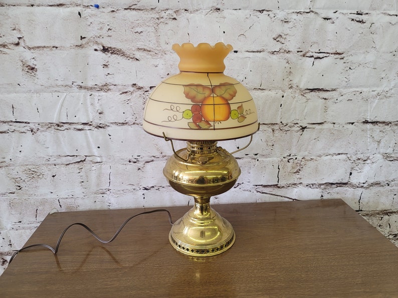 Antique Brass Rayo Oil Lamp Electrified - Etsy
