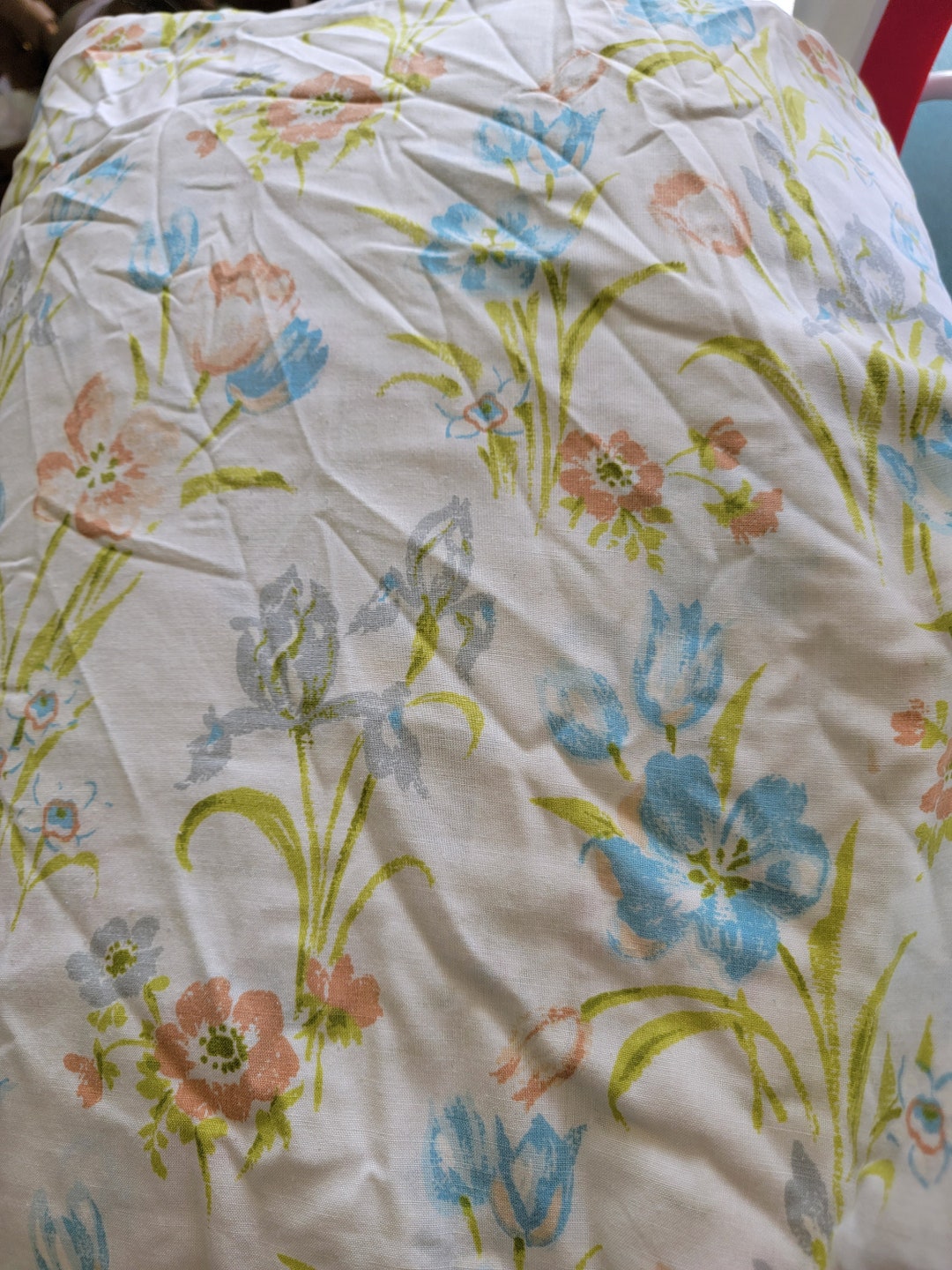 Vintage Bed Linens, Queen Flat Sheet, Floral, Very Retro Pattern - Etsy