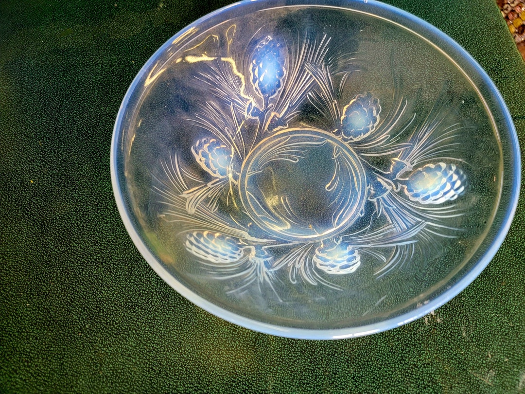 Jobling Opalique Fircone Pattern Glass Bowl C1935, Fry Ware, Opalescent ...