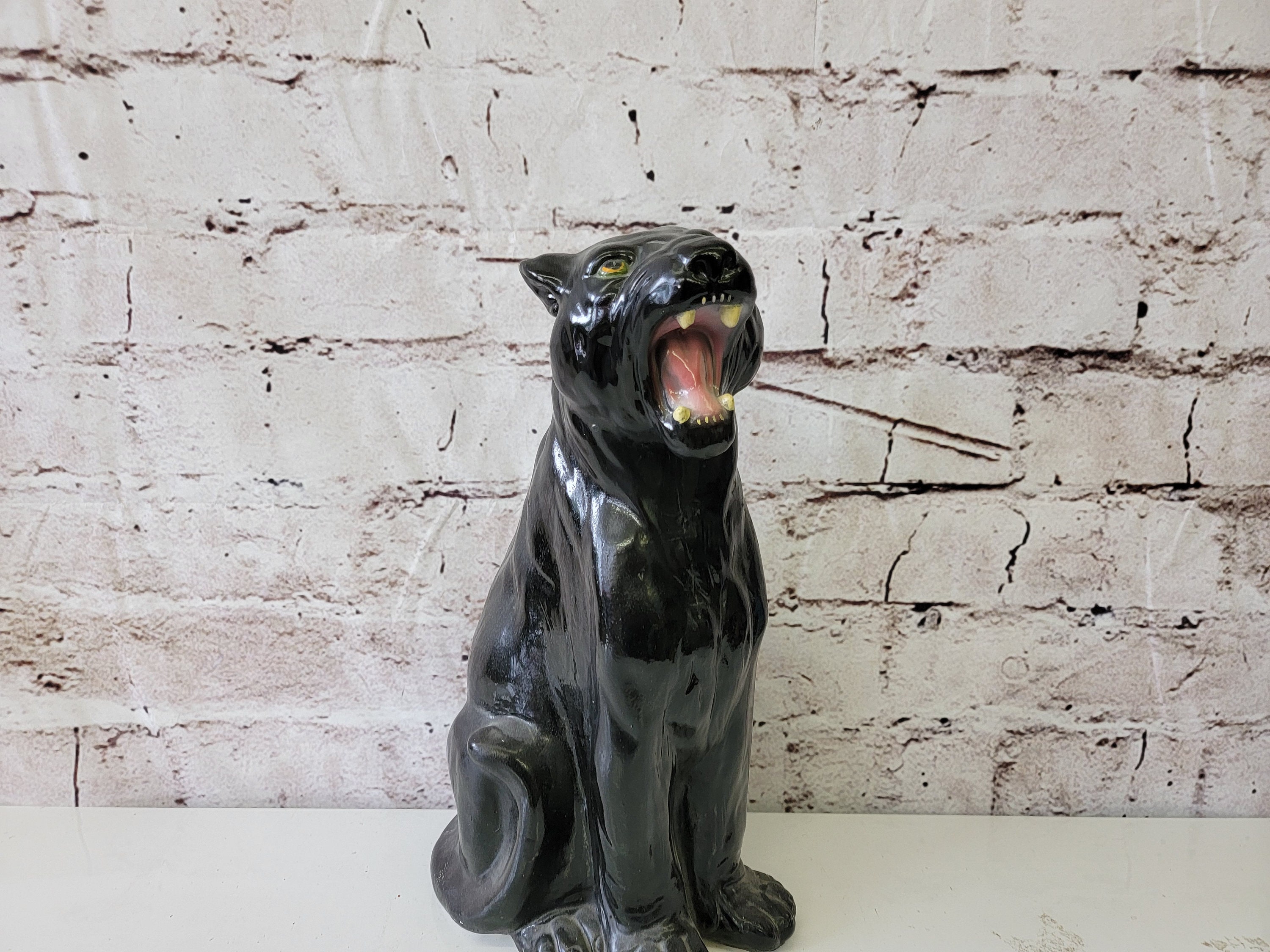 Ceramic Panther Sculpture Italy 1980's - Etsy
