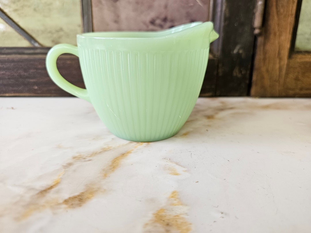 Fire King Jadeite, Creamer Pitcher, Jane Ray Pattern, Mid Century ...