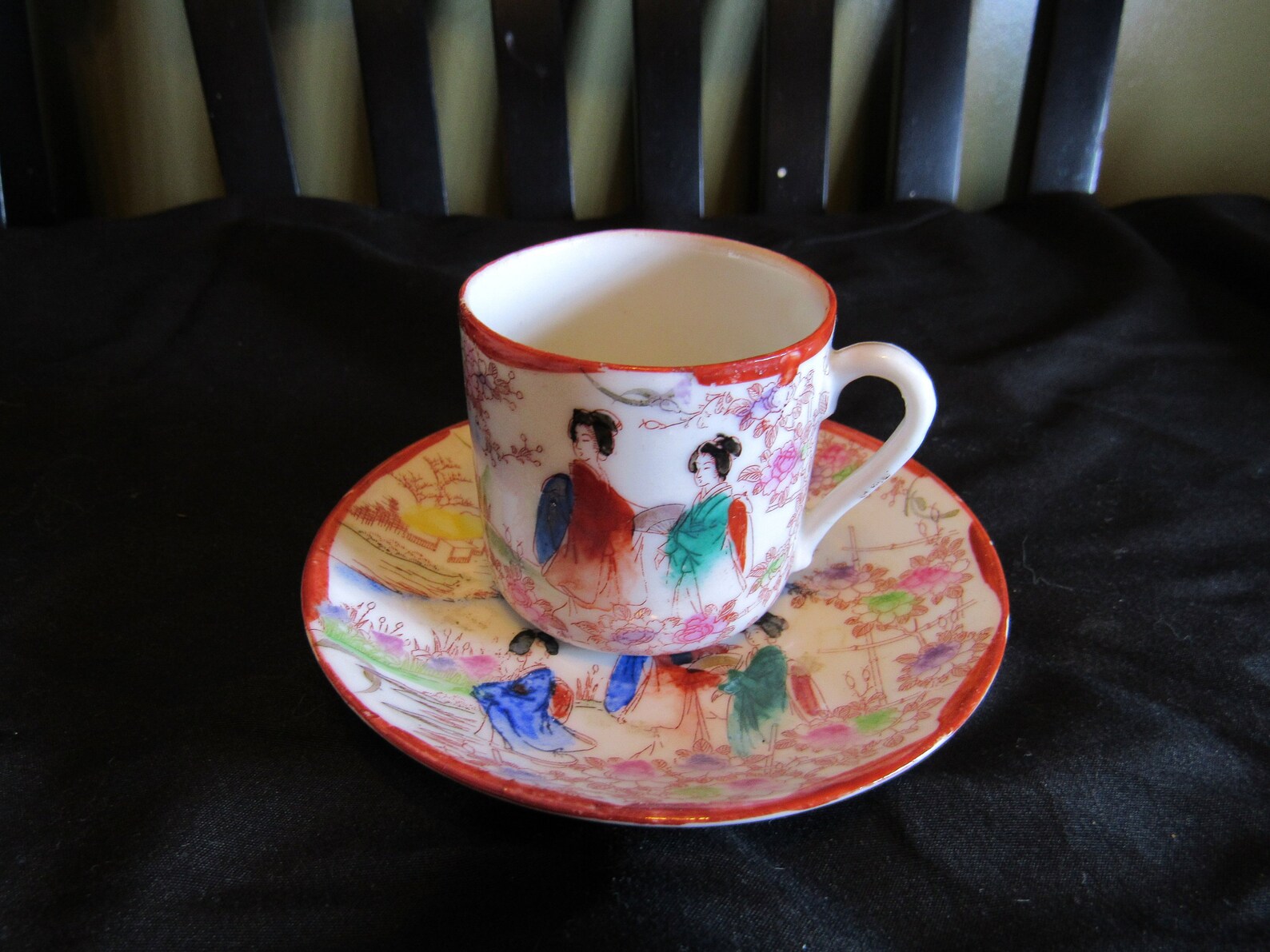 Vintage Japanese Geisha Tea Set Porcelain Hand Painted Teacup | Etsy