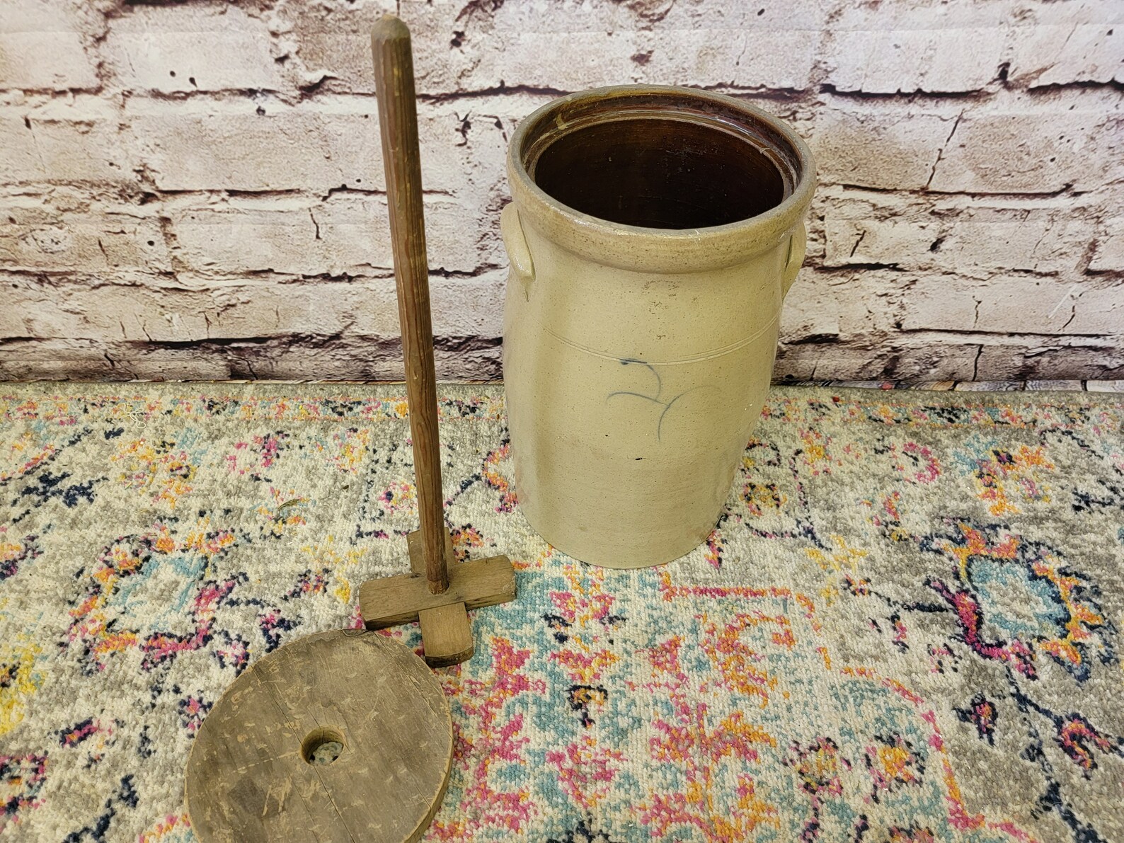 Antique 6 Gallon Butter Churn Red Wing Bee Sting Salt Glazed - Etsy