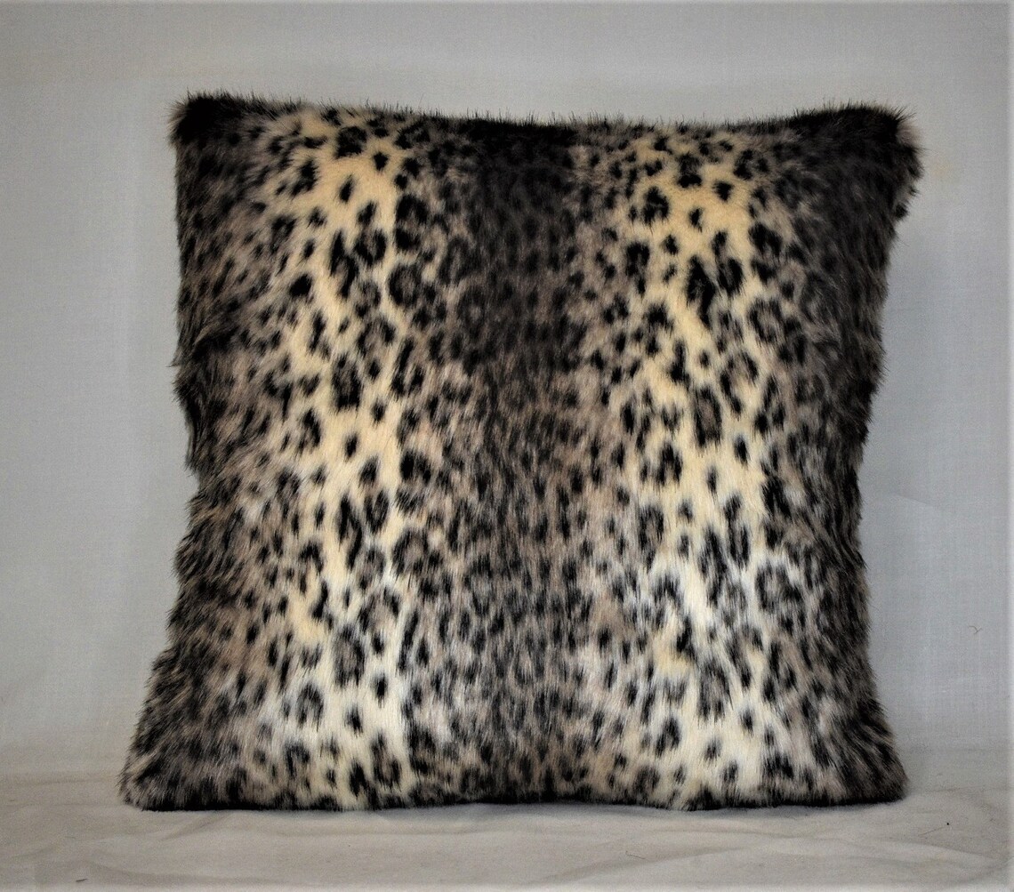 Black White Brown Beige Leopard Faux Fur Animal Skin Throw | Etsy
