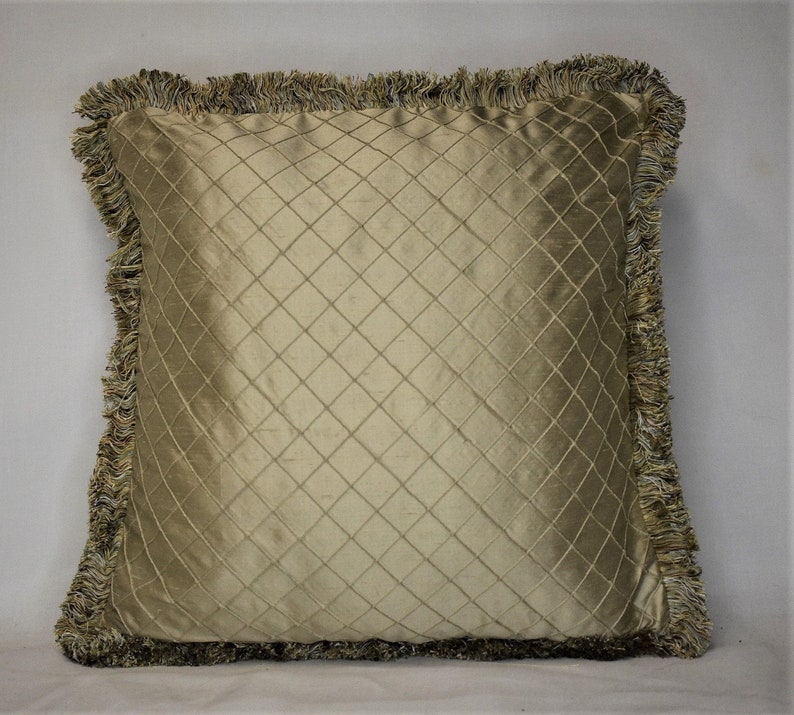 Silk Diamond Tuck Pleated Gold Decorative Throw Pillow With - Etsy