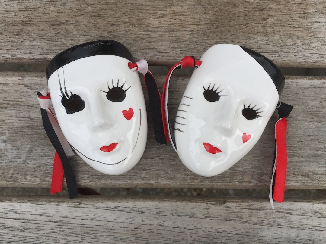 Jester Face | Wall Hanging Mask | Clown | Porcelain 80s Decoration ...