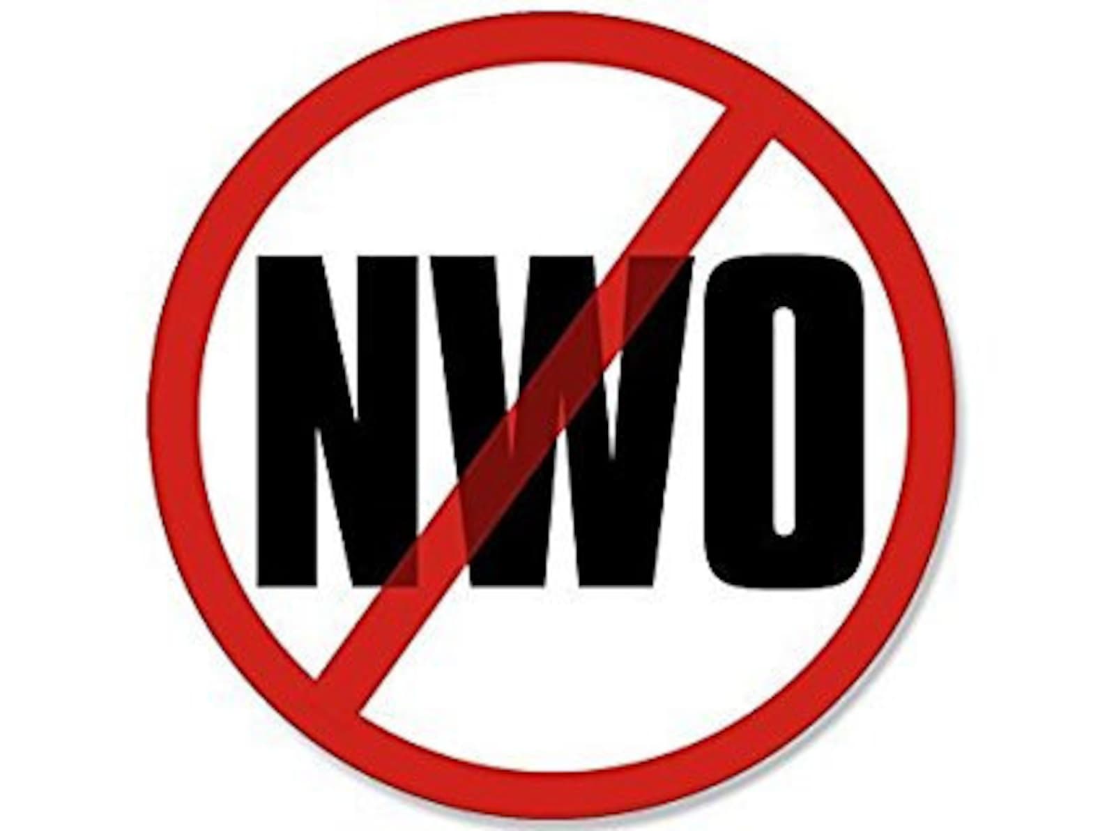 ROUND No NWO Sign Sticker anti new world order decal | Etsy