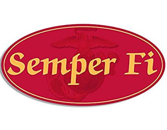 OVAL Semper Fi Sticker usmc corps marines logo | Etsy