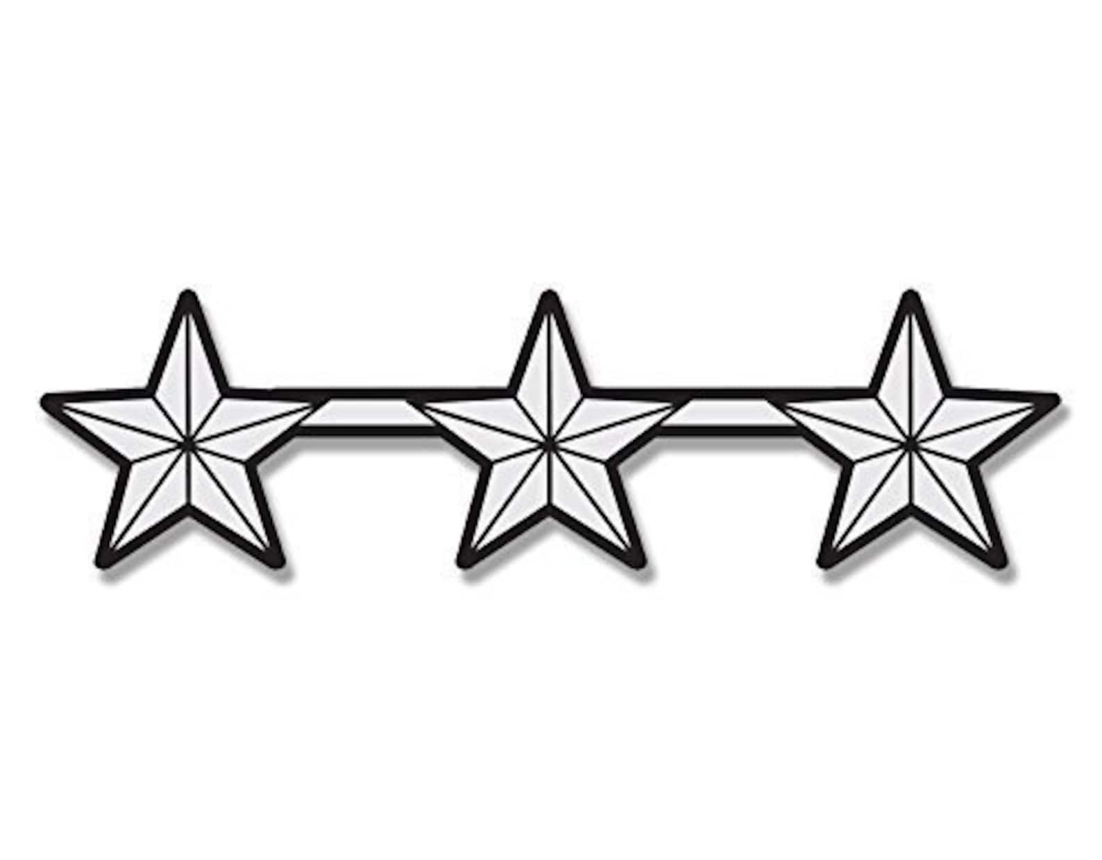 3 Star Lieutenant General Insignia Sticker Stars Shaped Rank | Etsy