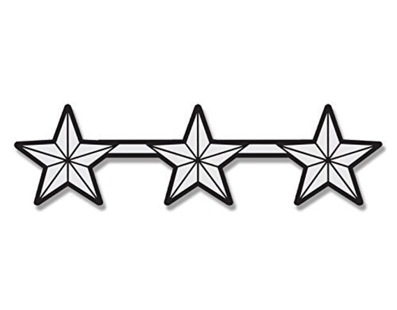 3 Star Lieutenant General Insignia Sticker Stars Shaped Rank | Etsy